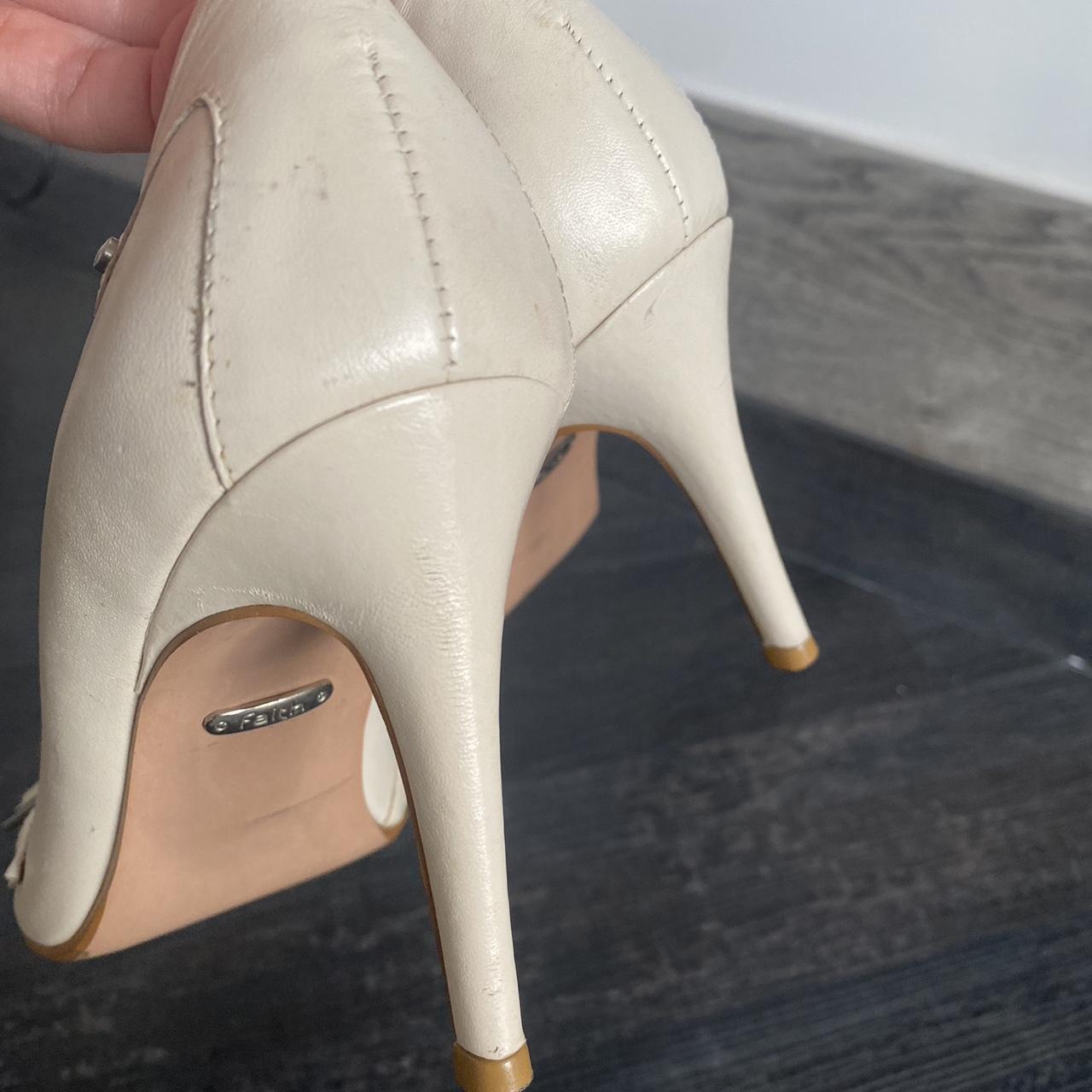 Faith heels, in white. Buckle detailing. Size UK... | Depop