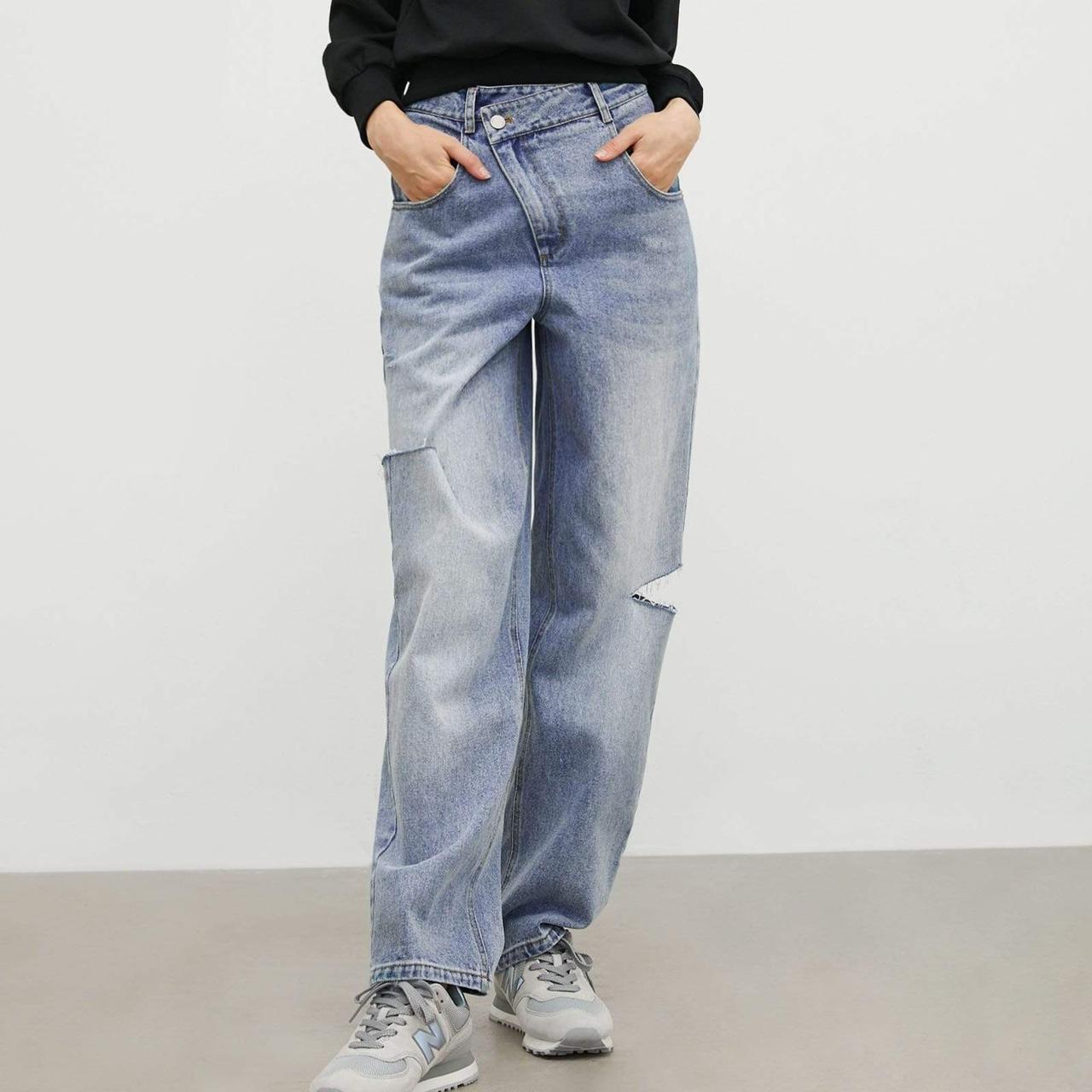 J.ING ripped wide leg slouchy mom jeans. only worn... - Depop