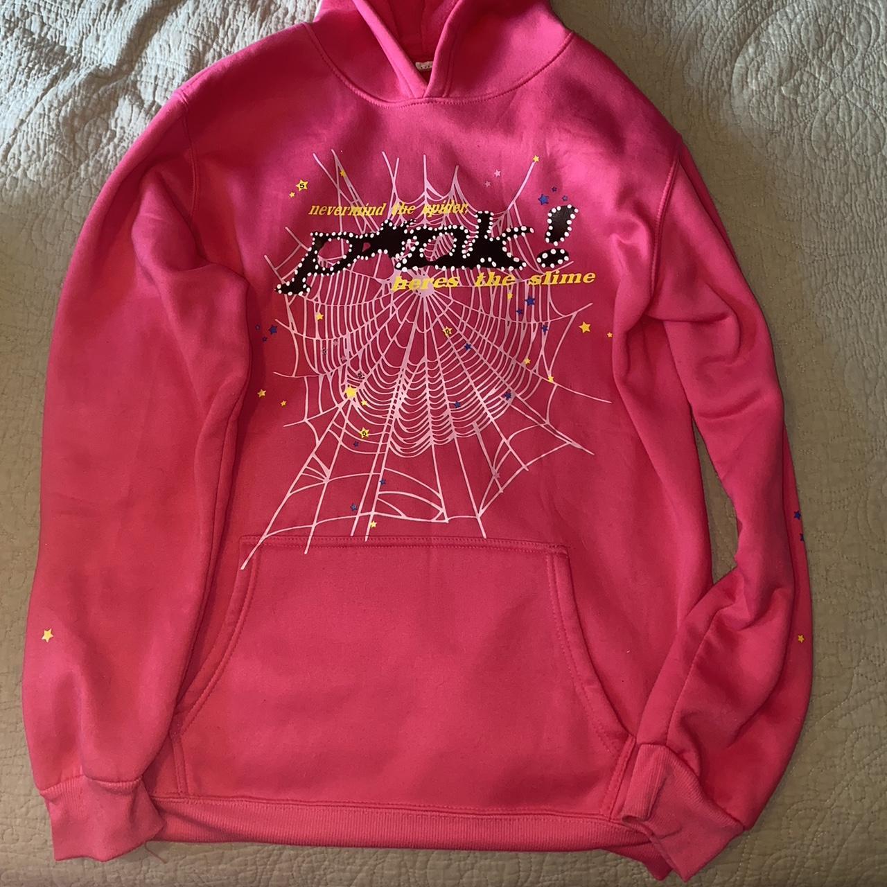 FAKE Pink Sp5der Hoodie. (I got finessed) Size is... - Depop