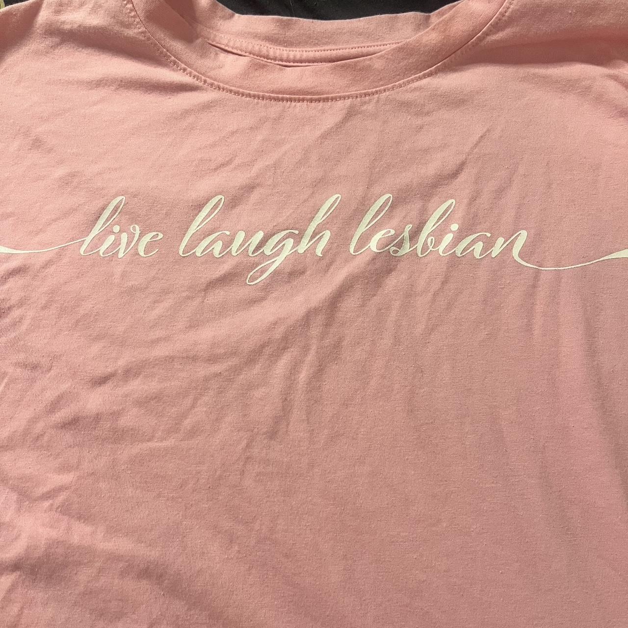 Target Pride Live Laugh Lesbian Pastel Pink Tee I... - Depop