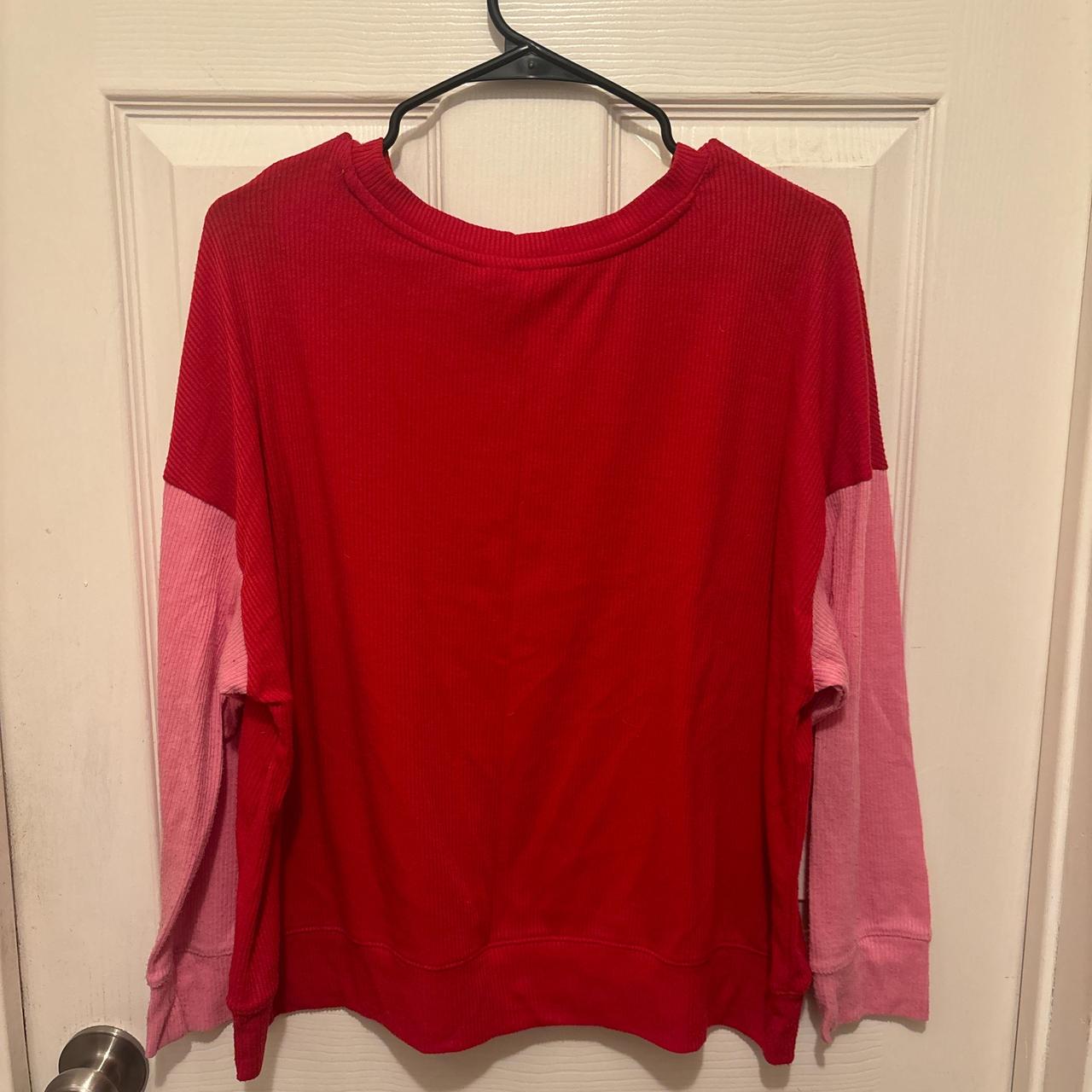 pink and red pajama/lounge short set - Depop