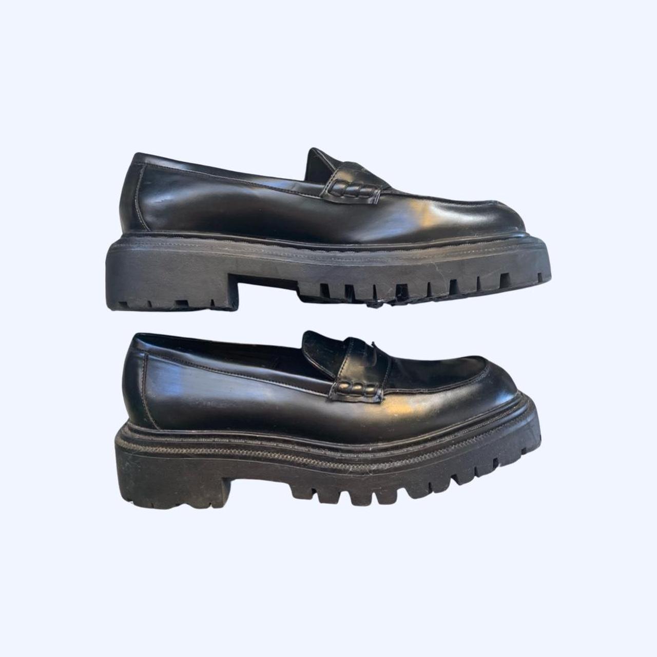 Black chunky H&M loafers Barely worn as they are... - Depop