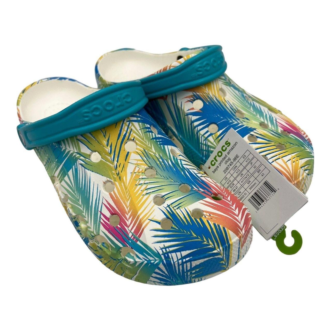 CROCS Baya Design Unisex Tropical Printed Slip On... - Depop