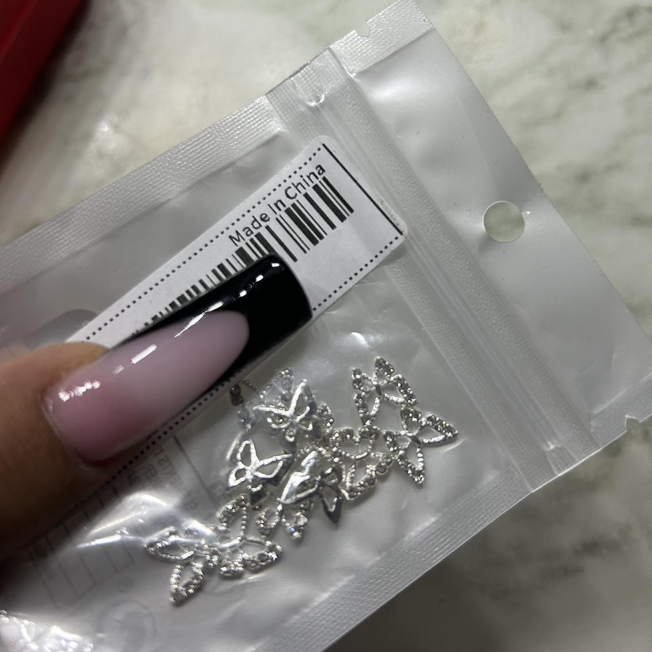 BRAND NEW: Bundle of Nail Decor! 1 Pack of 10 Silver... - Depop