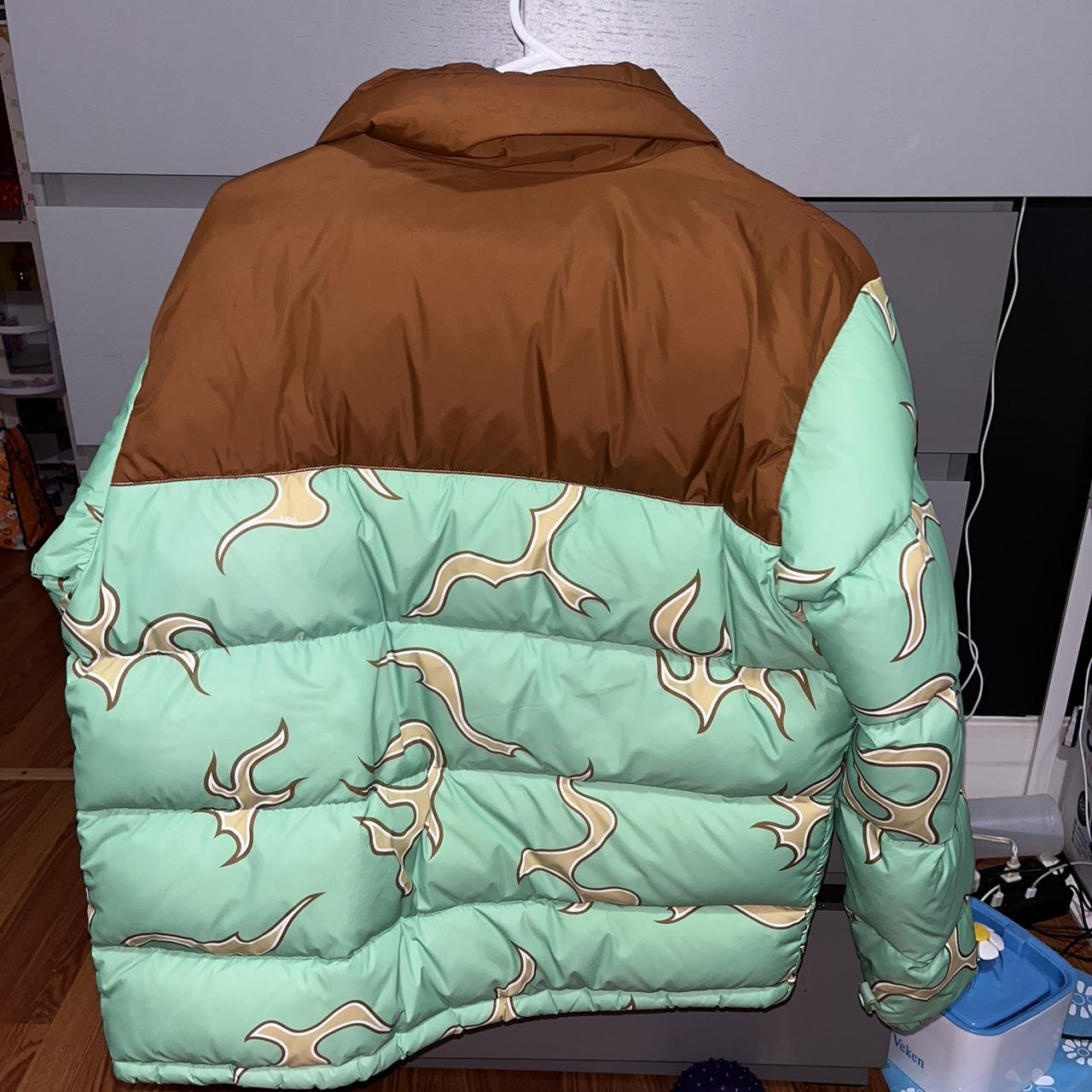 golf wang mint flame puffer jacket size... - Depop