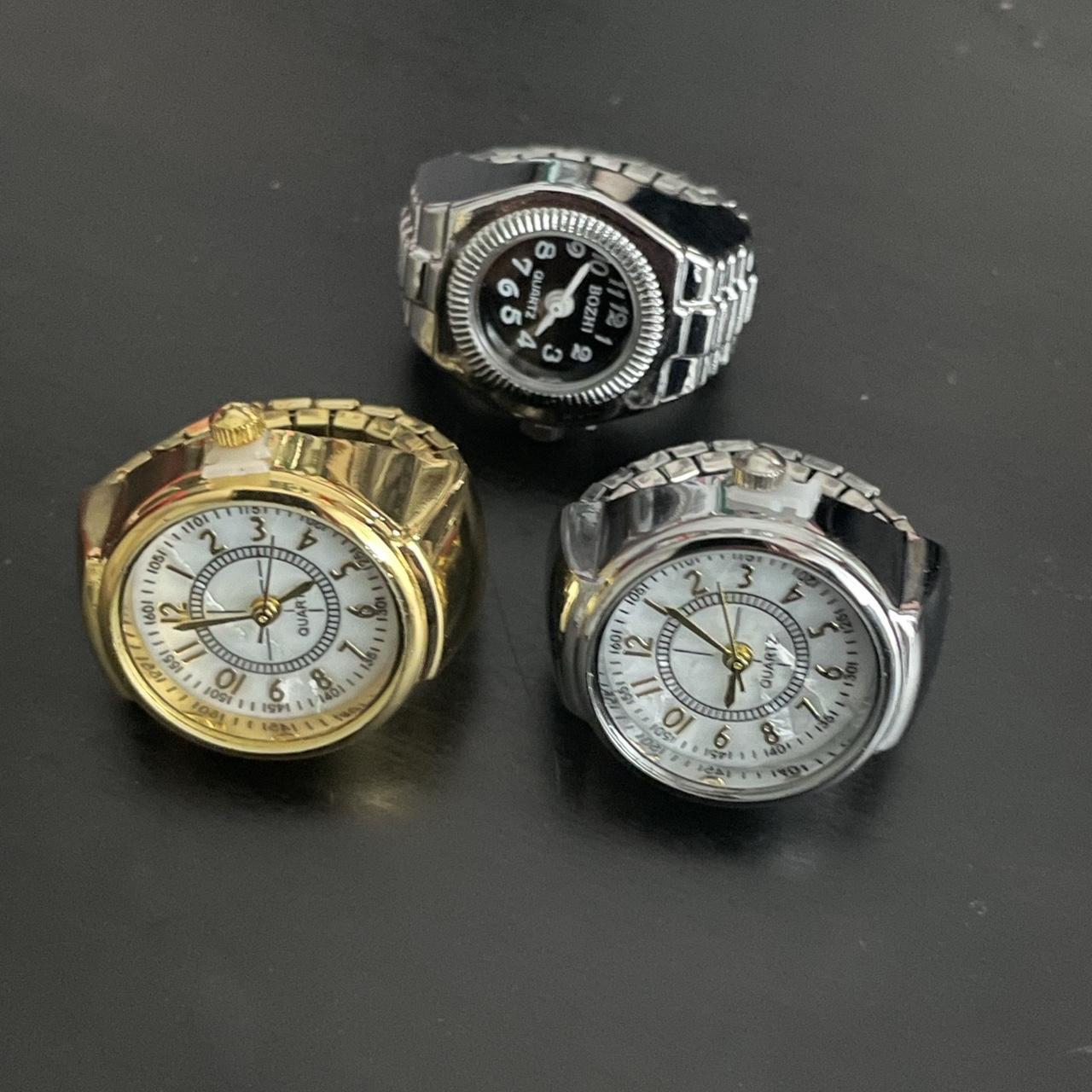 Watch/ clock rings Stretchy strap so 1 size fits... - Depop