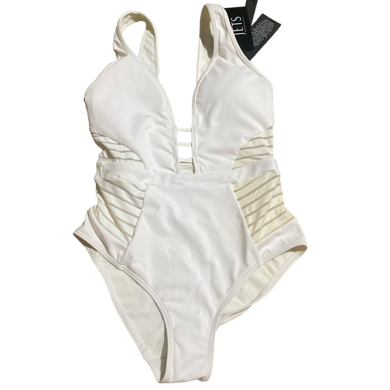 Jets swim wear white one piece Bathers with cutout... - Depop