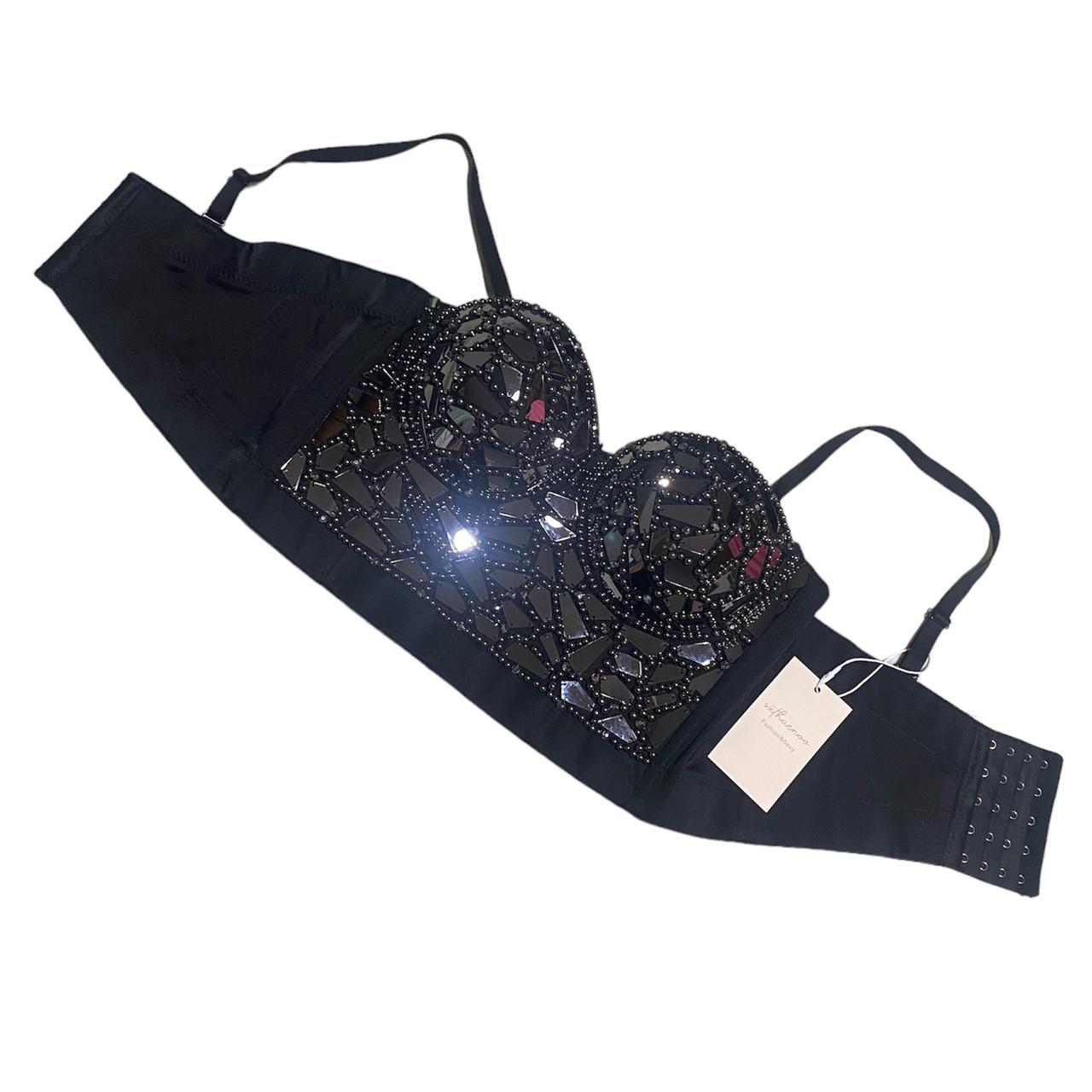 Festival Corset Bra Like Crop Top Beautiful Black Depop