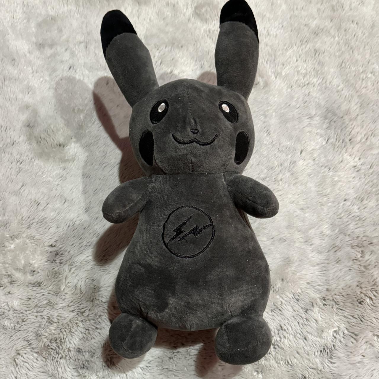 Dark grey black pikachu plush. Smoke free household - Depop