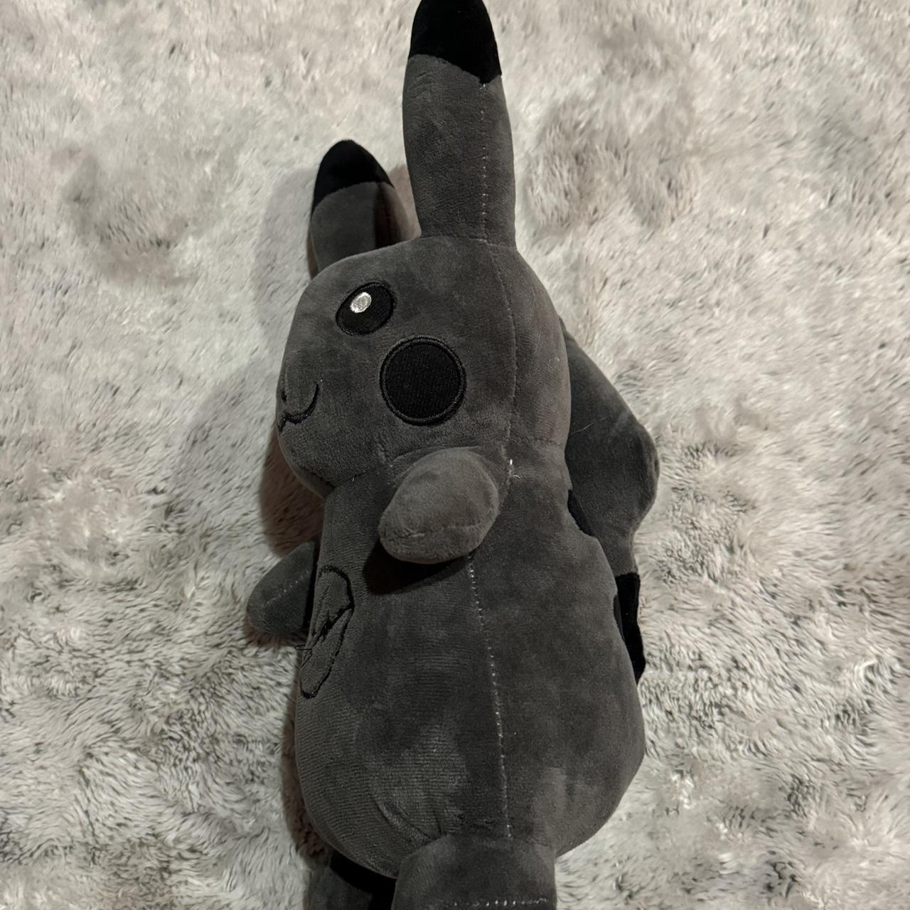 Dark grey black pikachu plush. Smoke free household - Depop