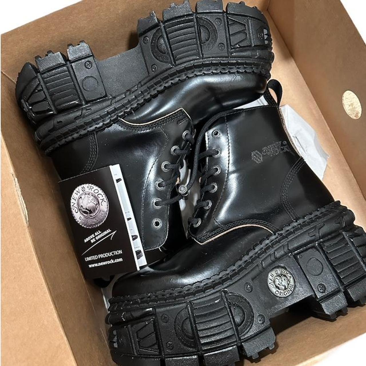 New Rock Women's Black Boots | Depop