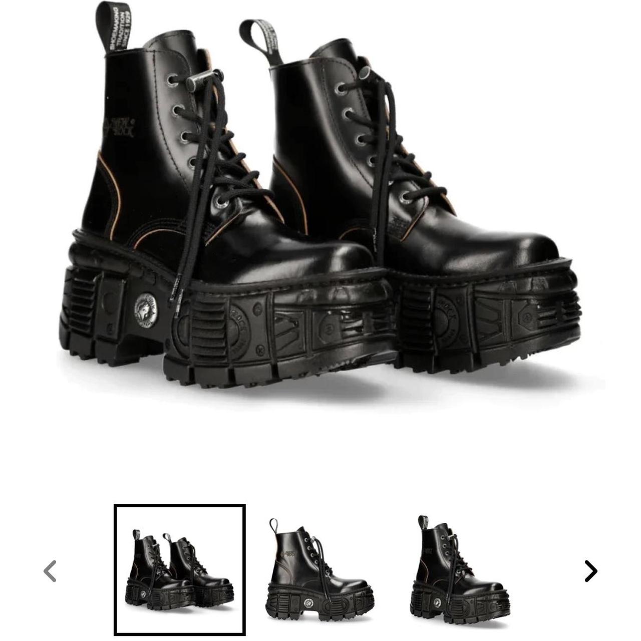 New Rock Women's Black Boots | Depop