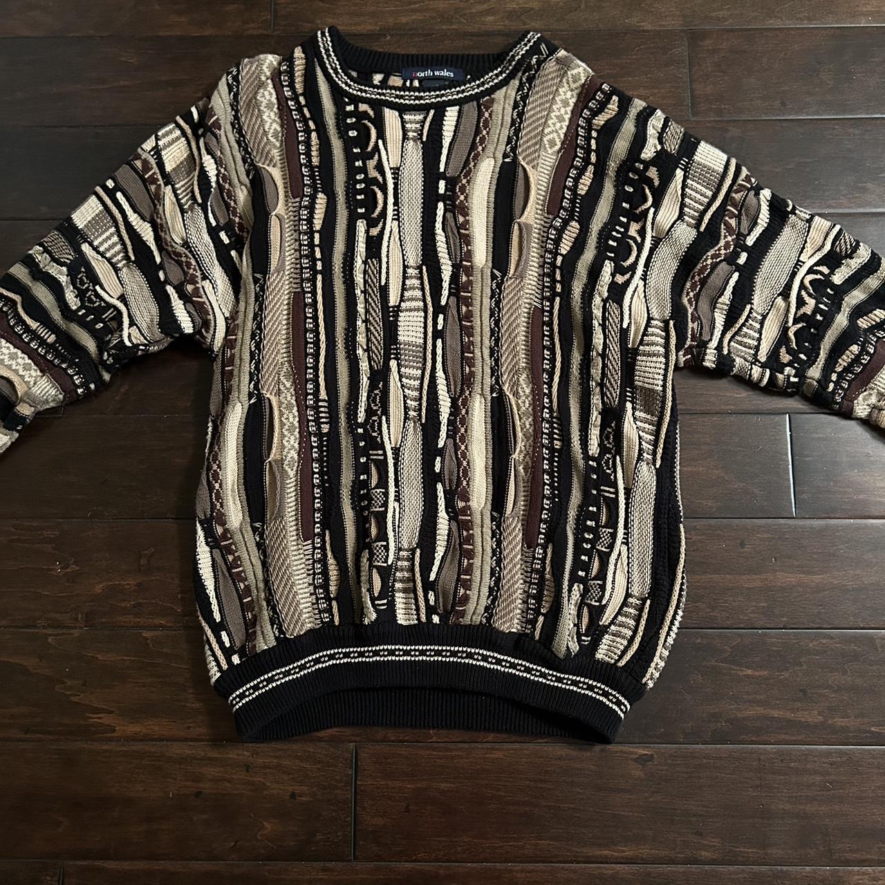 Retro coogi style knit sweater XL Excellent... - Depop
