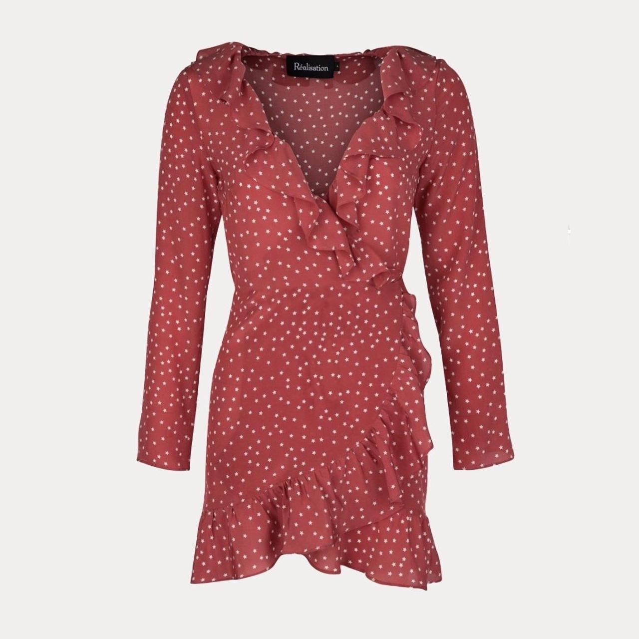 realisation par alexandra wrap dress in red... - Depop