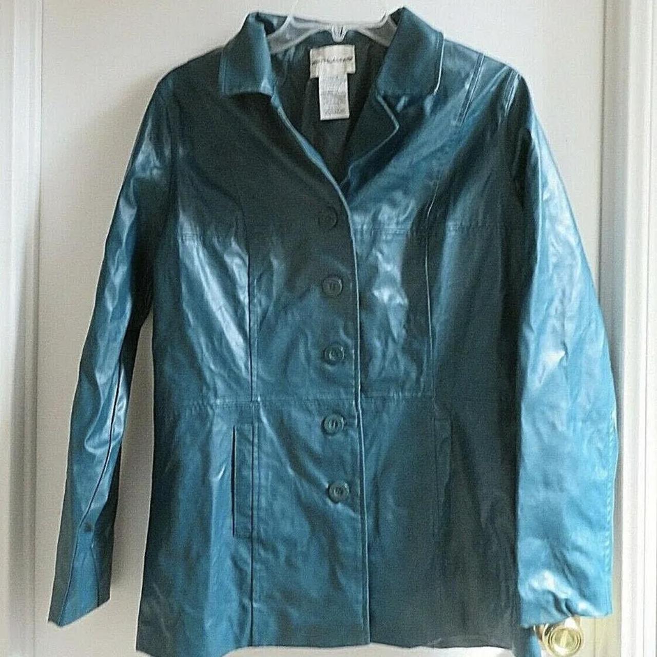 WHITE STAG LADIES TEAL TURQUOISE FAUX LEATHER JACKET... - Depop