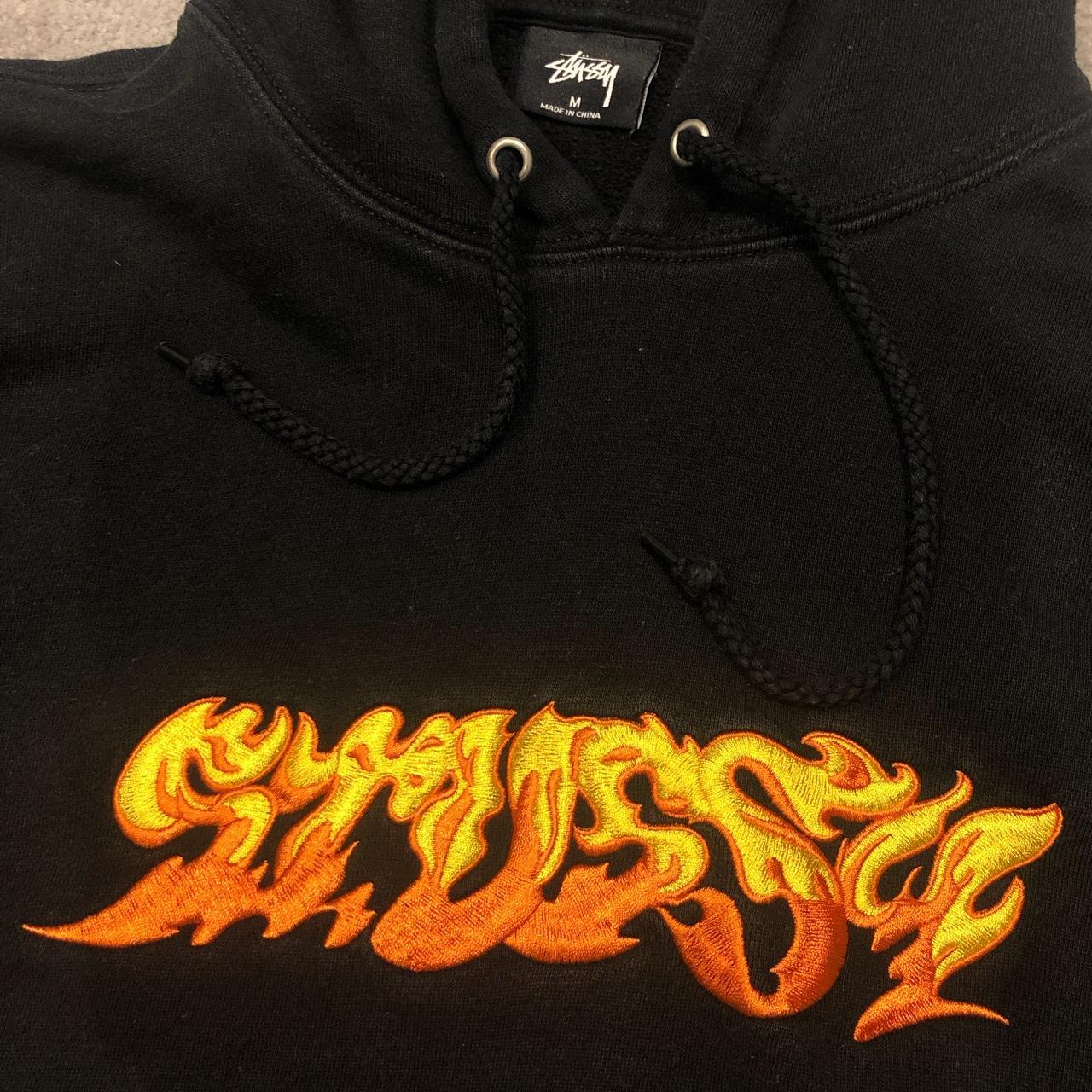 💎STUSSY FLAMES HOODIE💎 EMBROIDERED FLAMES... - Depop