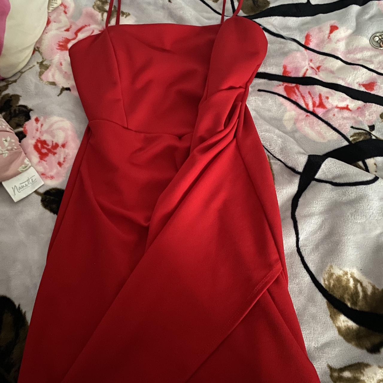 red windsor dress dress for party’s shapes body well... - Depop