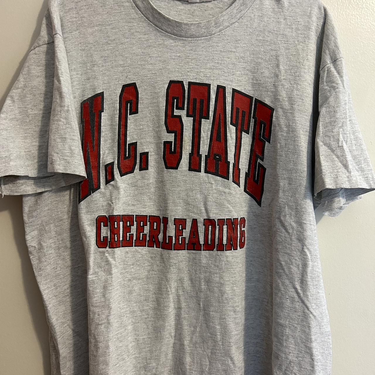 Vintage 90’s NC State Cheer Tee Single stitch Size... - Depop