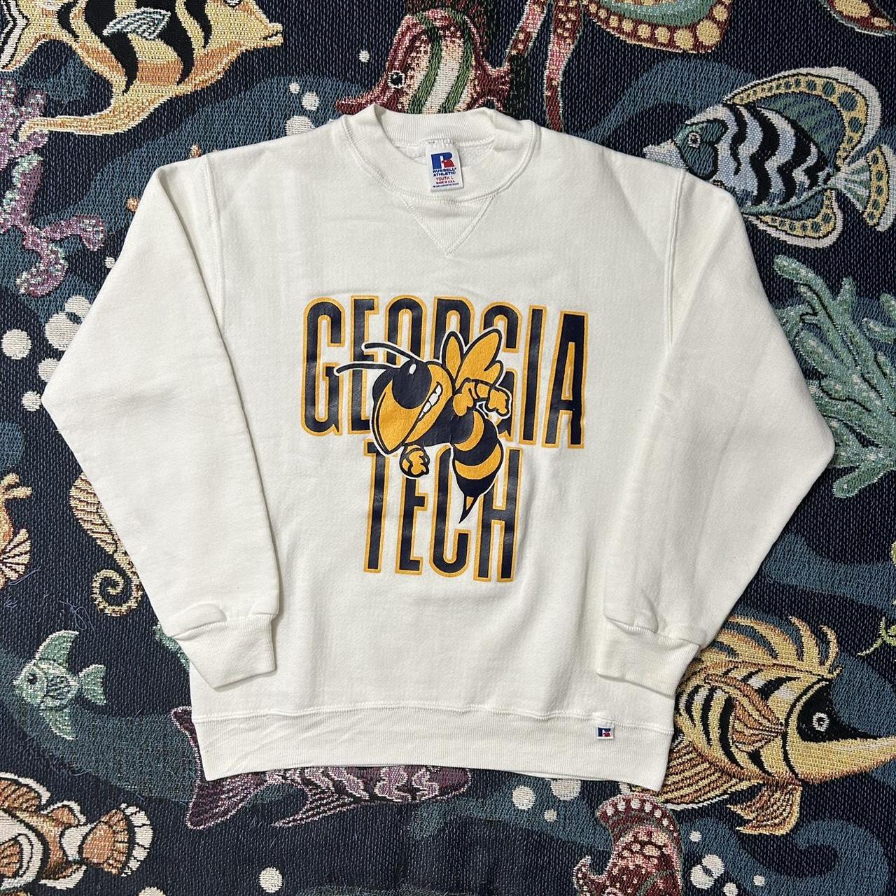 Vintage Russell Athletic Georgia Tech Youth Crewneck... | Depop
