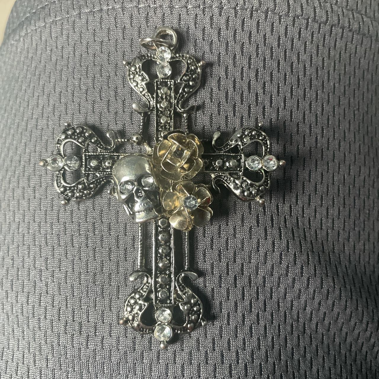 SKELETON EDGY EMO CROSS... - Depop