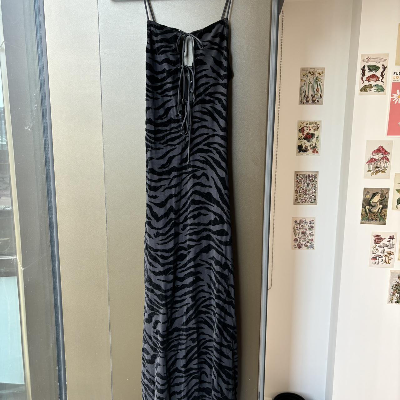 Motel rocks black midi/maxi dress, a mix of mesh and... - Depop