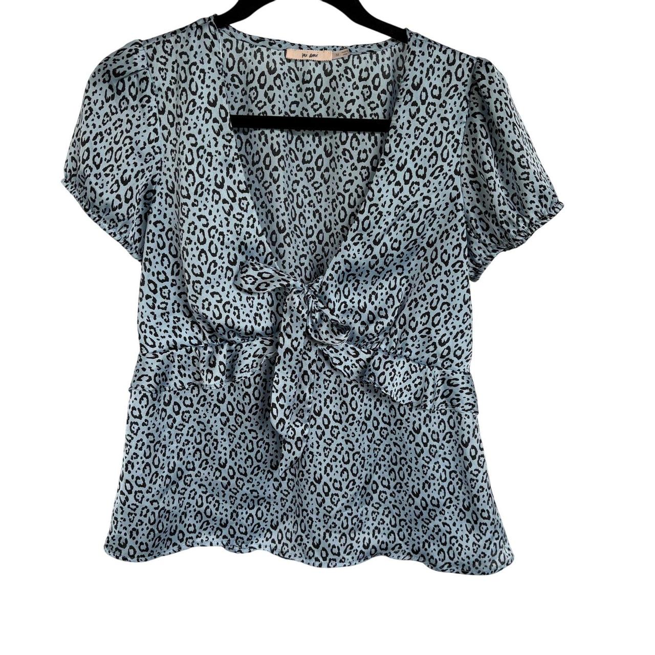 Office Siren Blue Animal Leopard Print Babydoll Y2K... | Depop