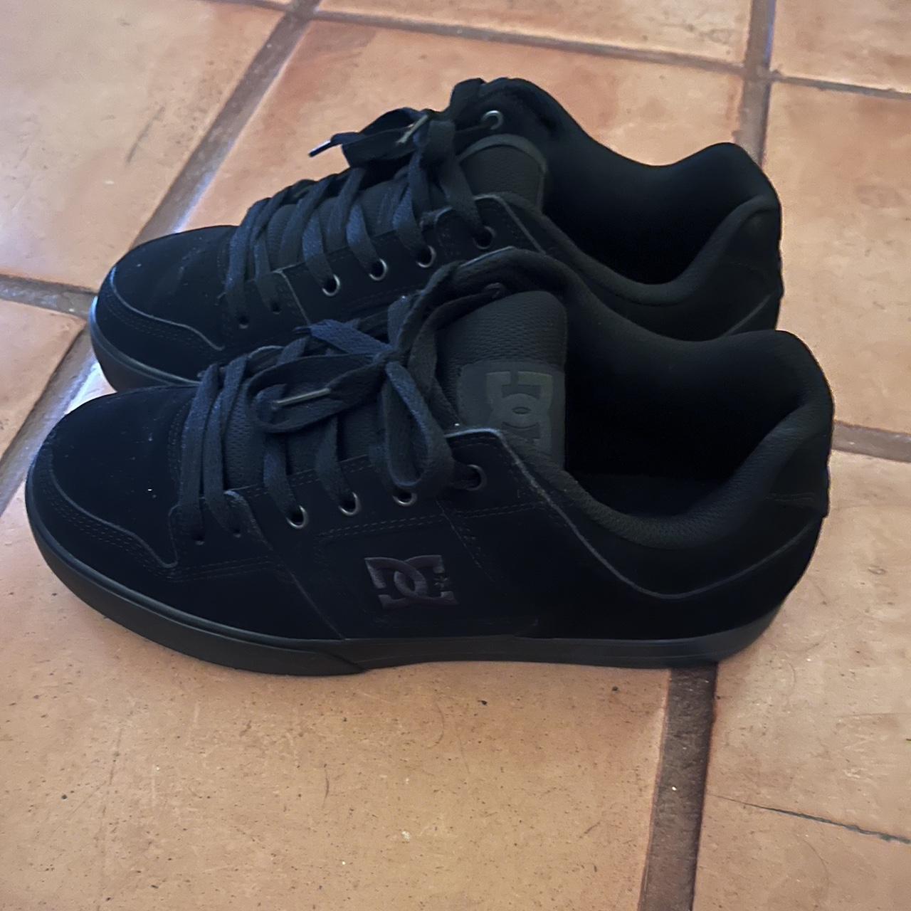 DC PURE BLACK & PIRATE BLACK SKATE SHOES (worn 2 or... - Depop