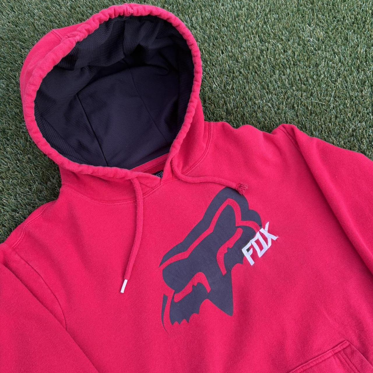 Vintage Red FOX racing hoodie Size LARGE Great... | Depop
