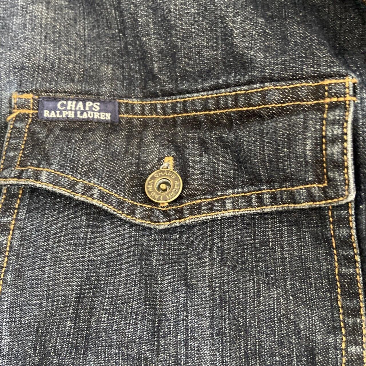Chaps Ralph Lauren Vtg 90s Denim Blue Jean LS... - Depop