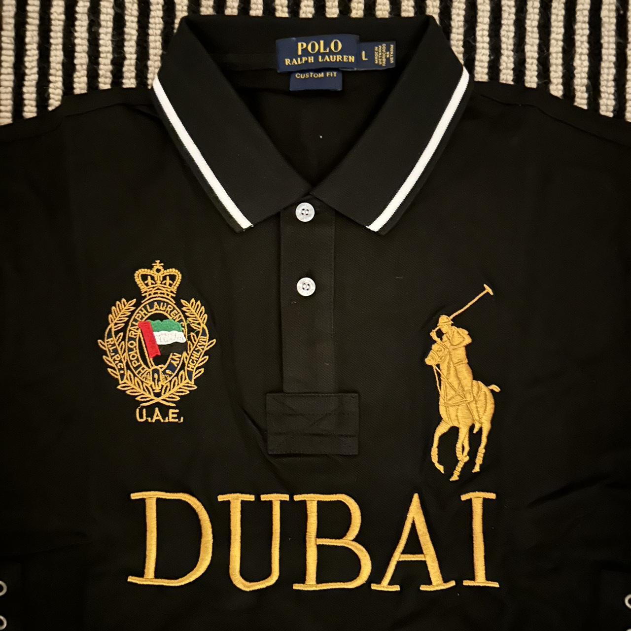 Polo Ralph Lauren Polo ‘Dubai’ shirt in a black and... - Depop