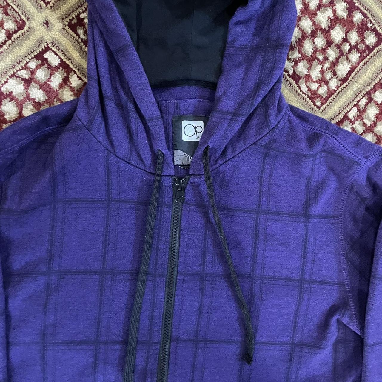Vintage purple plaid zip-up hoodie. Ocean Pacific... | Depop