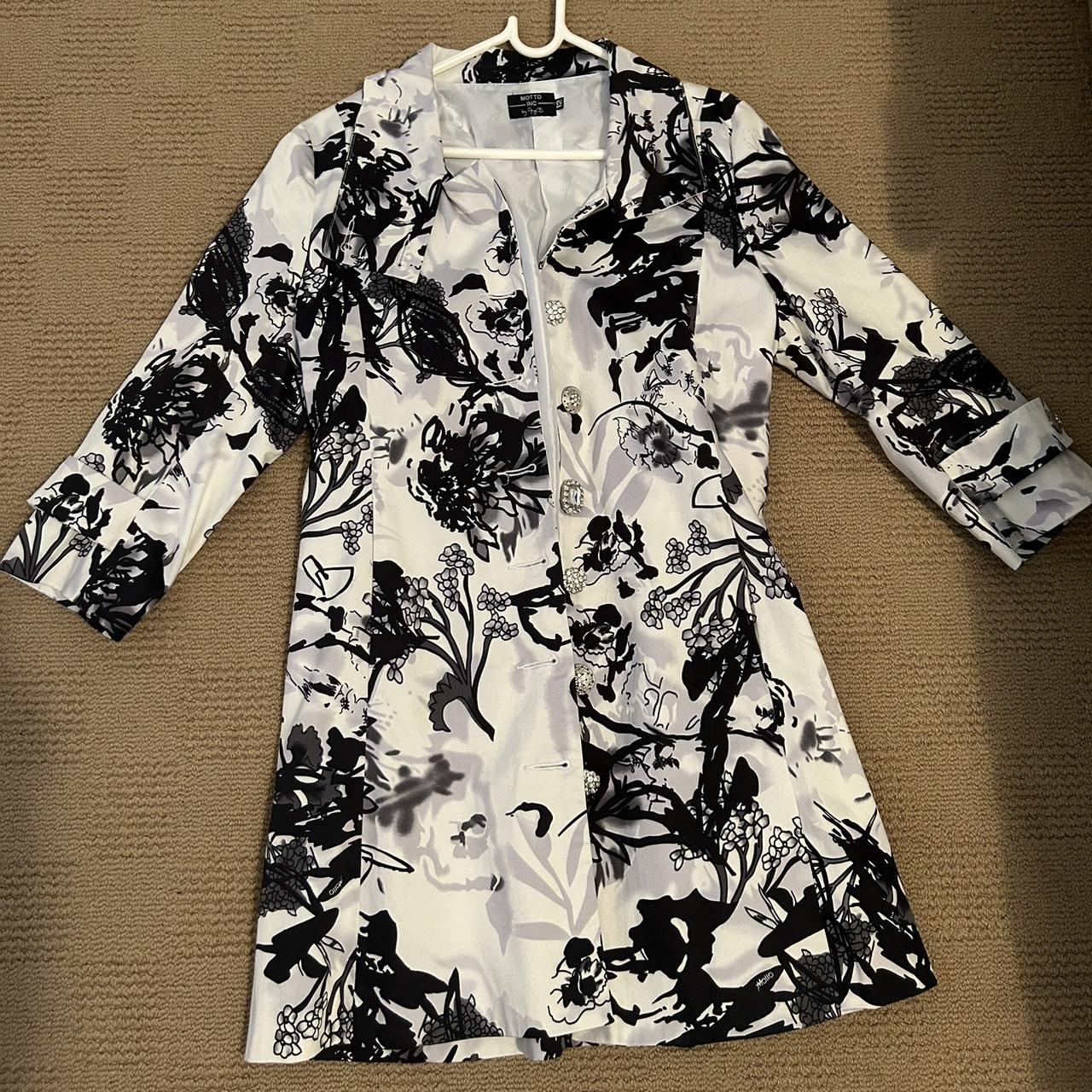 Women’s Motto INC Jacket Size 12 Black & White Print... - Depop