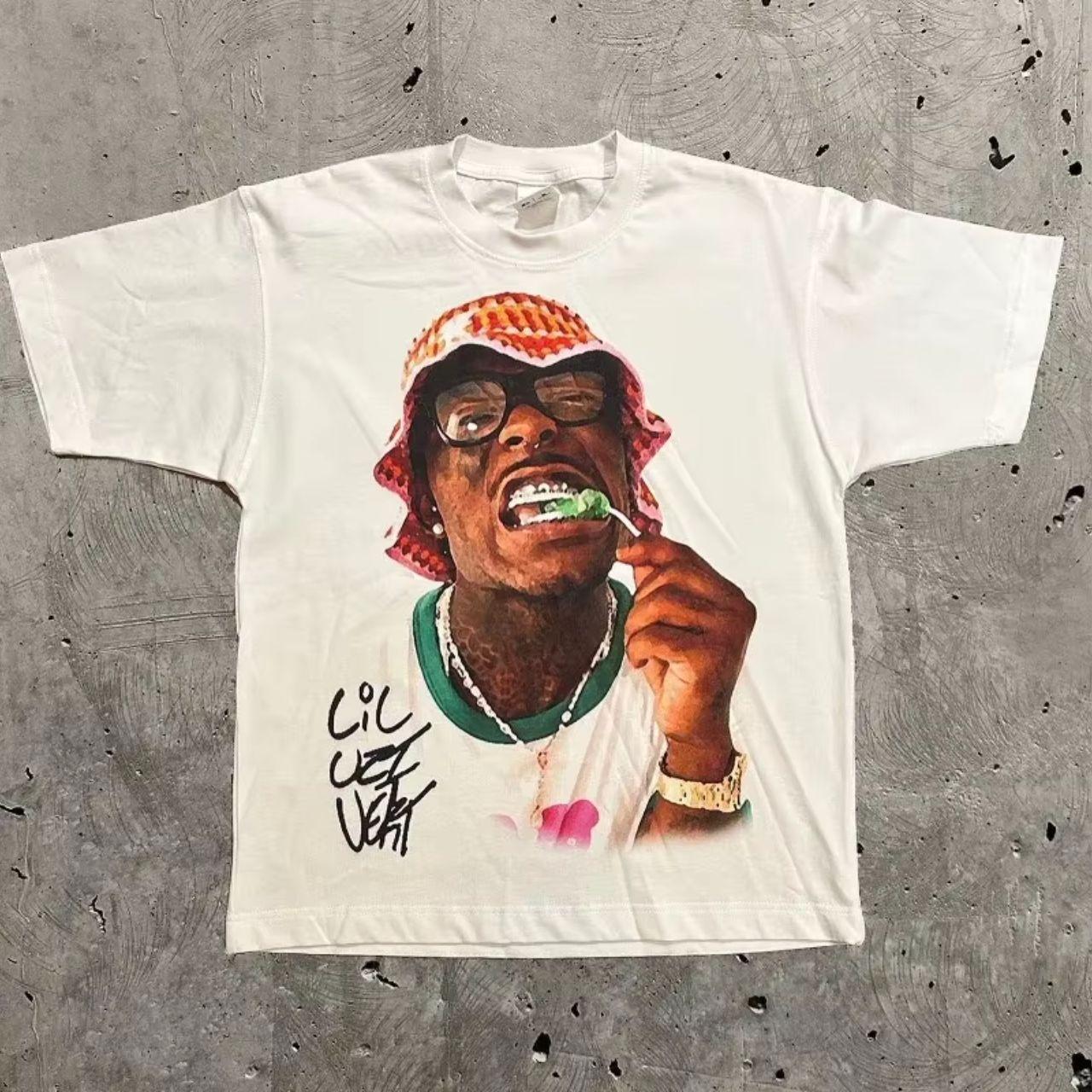 Lil uzi vert Vintage modern rapper face tee-shirt .... | Depop