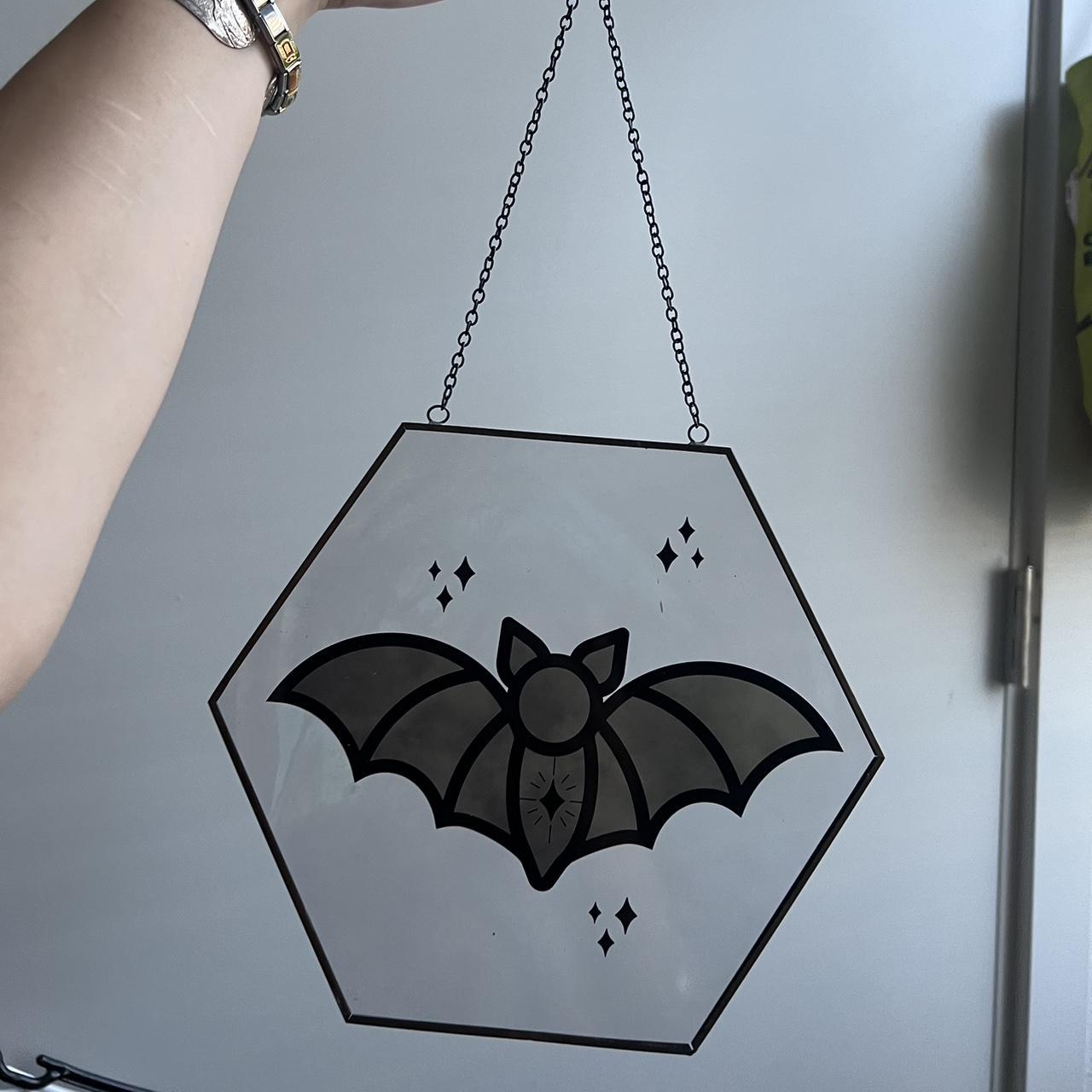 Hanging black bat glass window decoration! Easy... - Depop