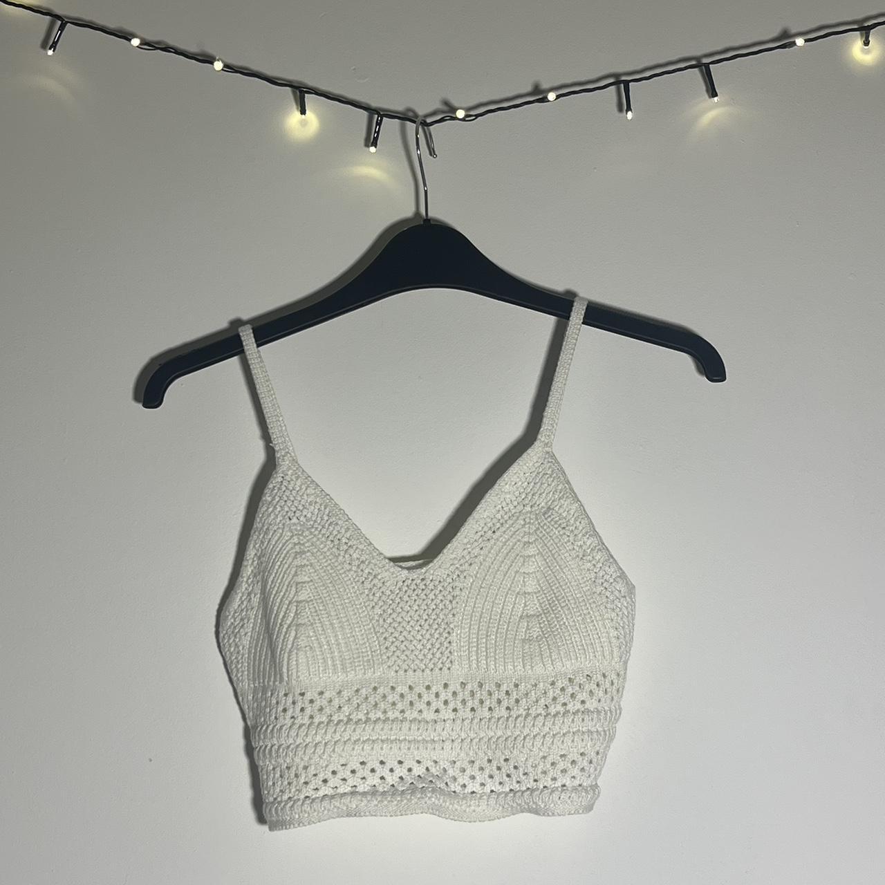 Primark 2xs white knit cropped vest top New without... - Depop