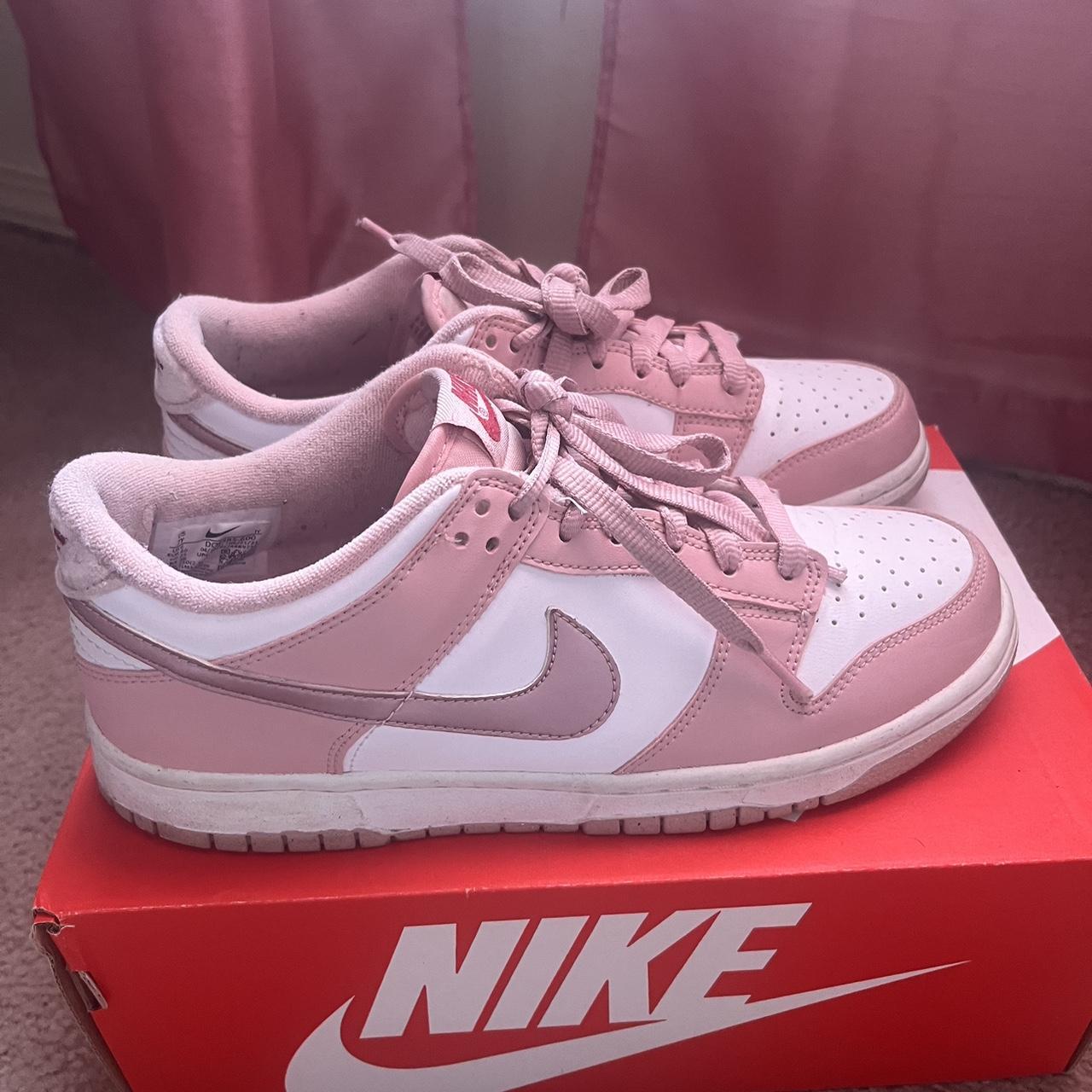 Pink velvet dunks Size: 7y/8.5 womens Comes with... - Depop