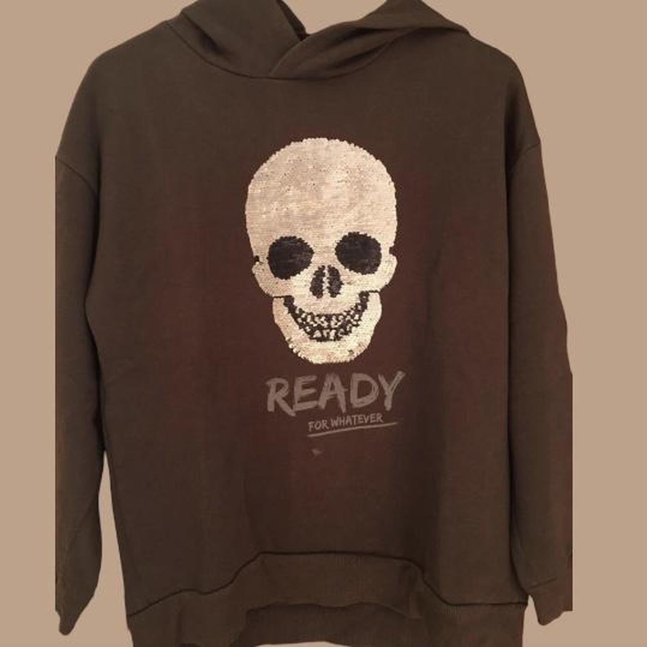 Color changing skull sweatshirt, with. hood, size... - Depop