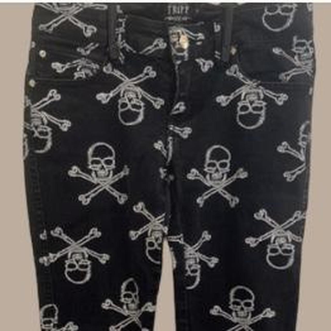 Jeans, skull brand Tripp NYC, size XS / 6 UK,... - Depop