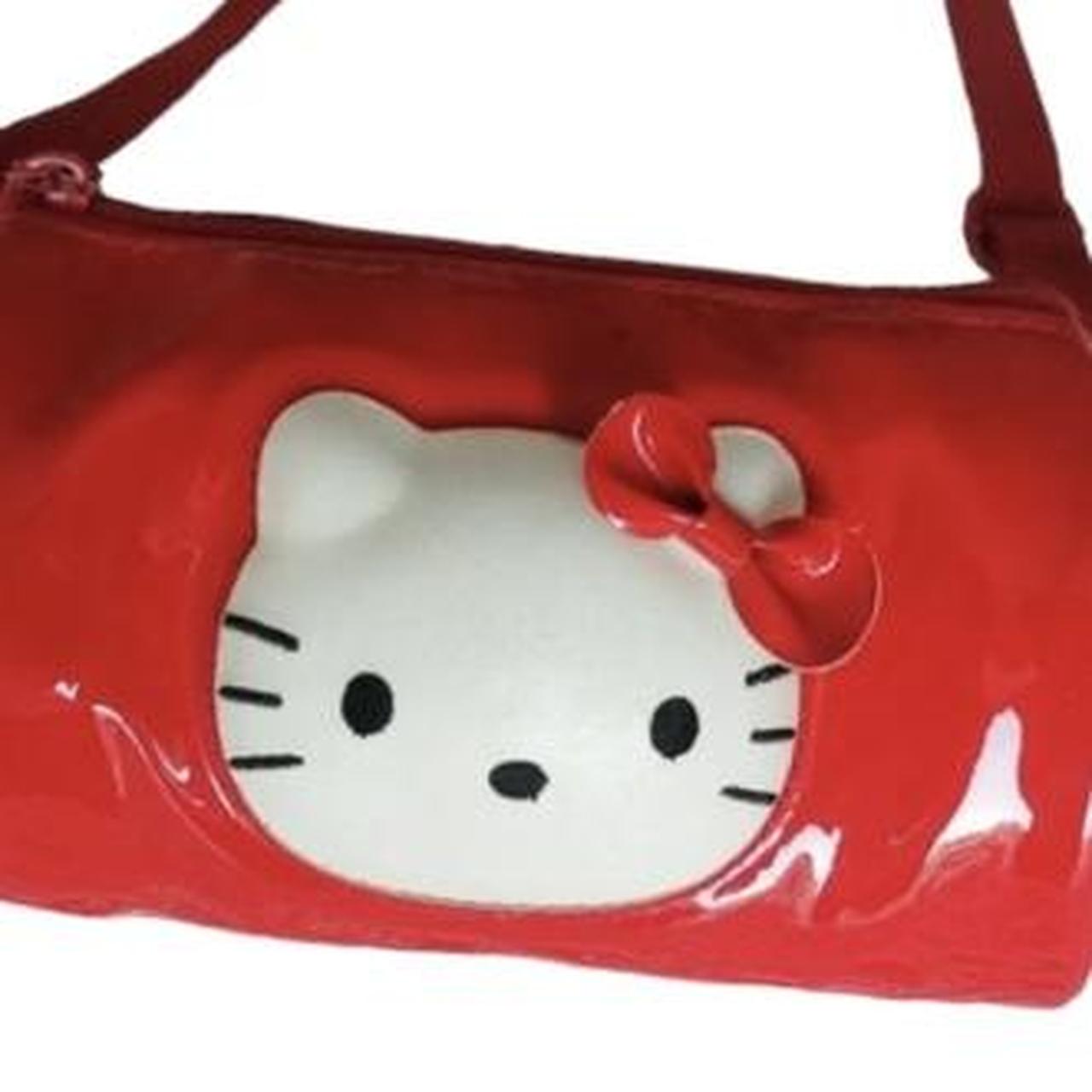 Hello Kitty bag in patent leather, red, cylindrical... - Depop