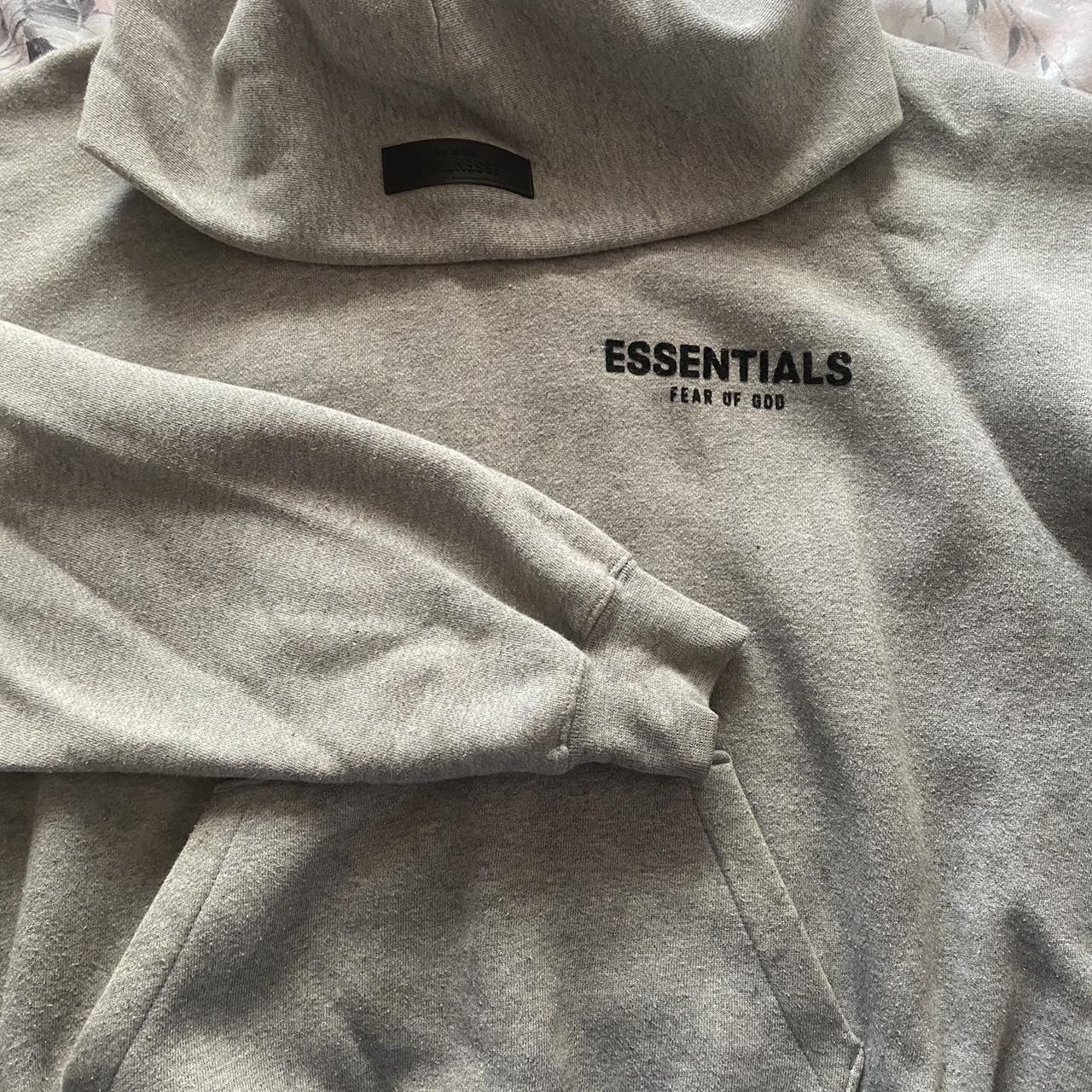 Grey/oatmeal essentials hoodie Worm a few times... - Depop