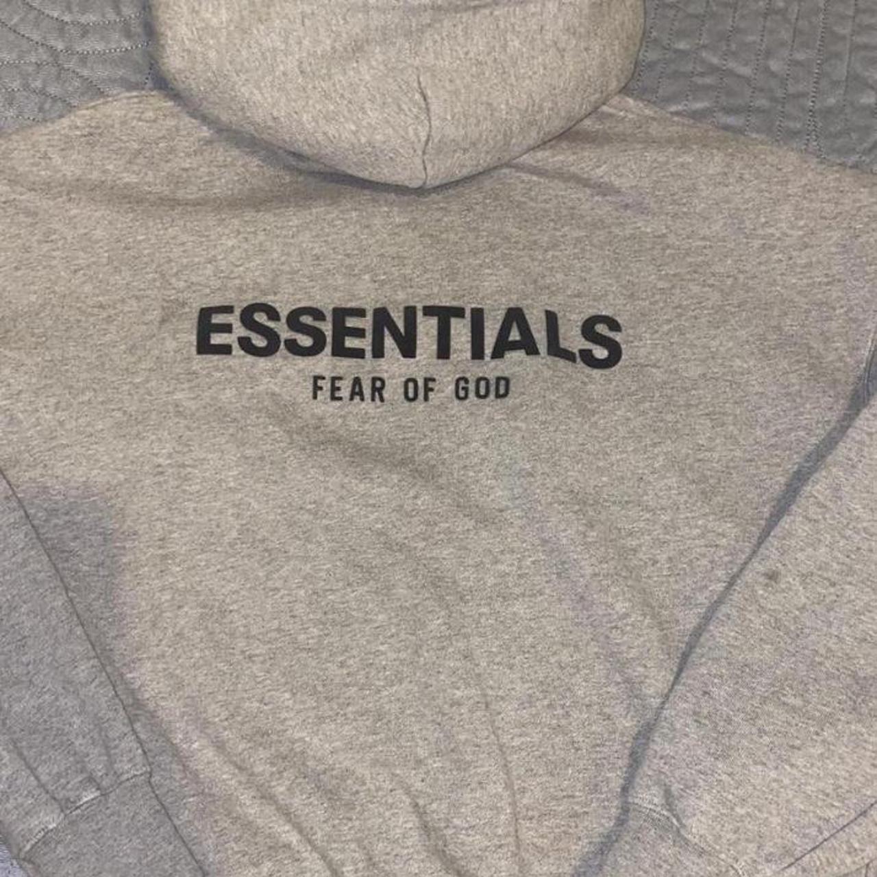 Grey/oatmeal essentials hoodie Worm a few times... - Depop