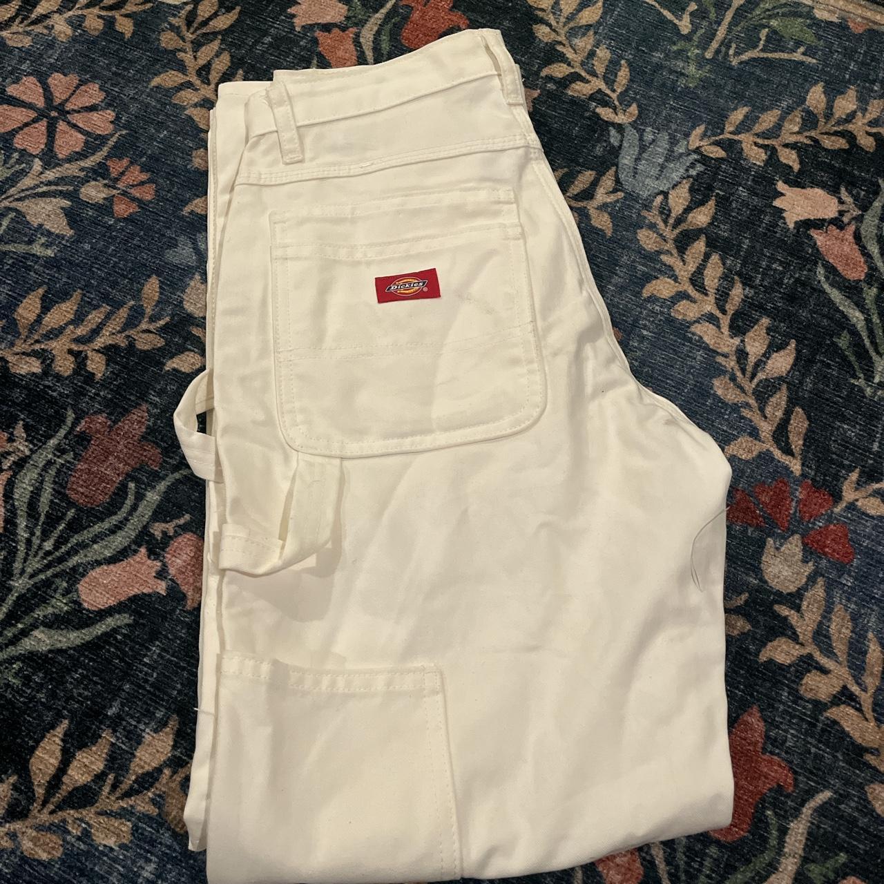 White dickies cargo pants straight leg Slight... - Depop