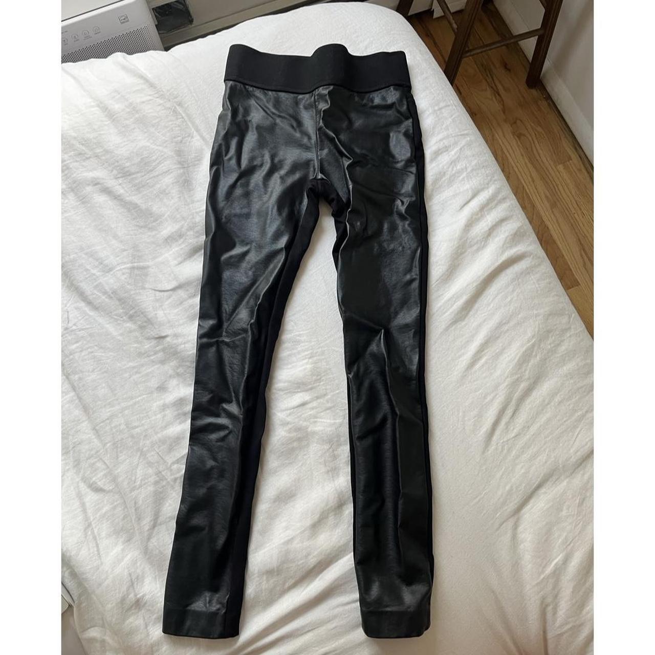 Club monaco faux leather pant. The back side is a... - Depop