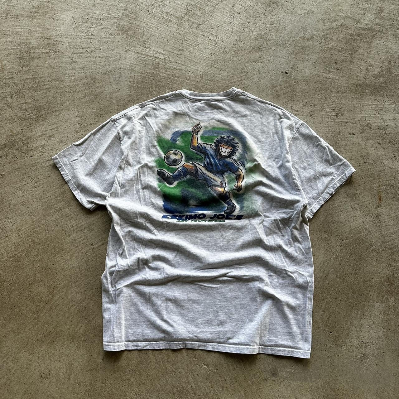 90s Eskimo Joes Soccer Graphic Tee Tagged XL,... - Depop
