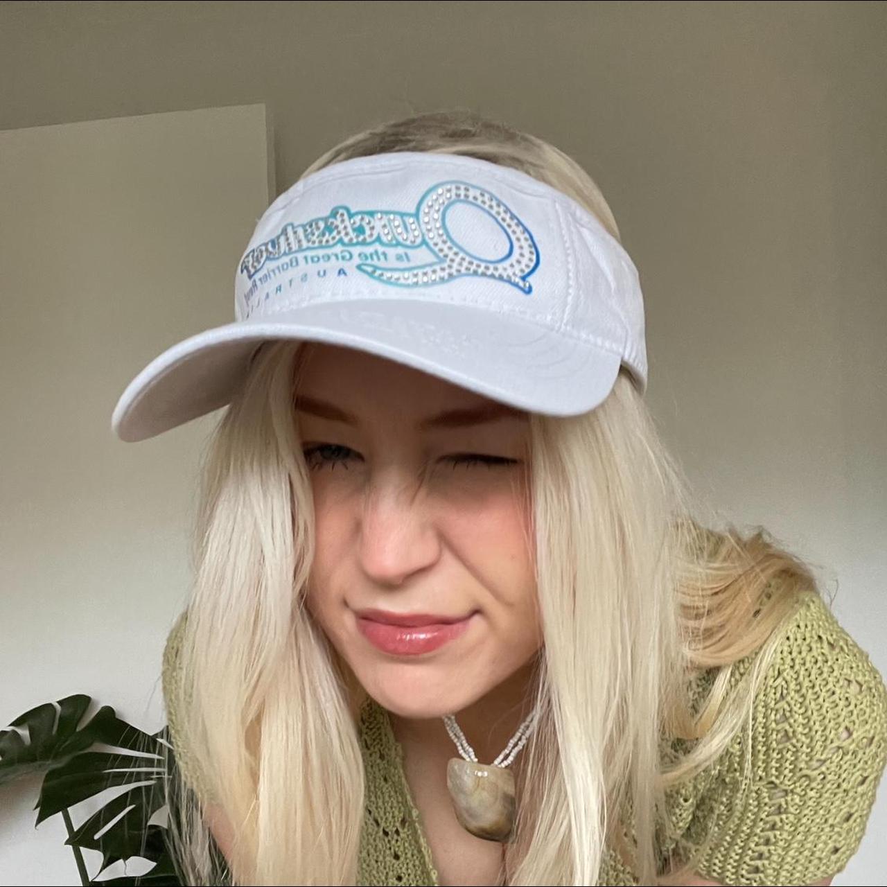 Bedazzled quicksilver barrier reef visor hat ♡ This... - Depop