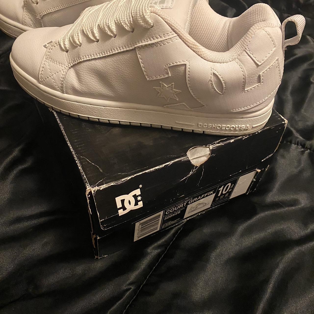 Pair of White mens chunky dc’s worn literally once,... - Depop