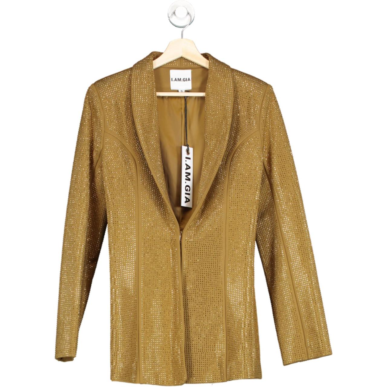 I.AM.GIA Gold Embellished Mariah Blazer UK S Stand... | Depop