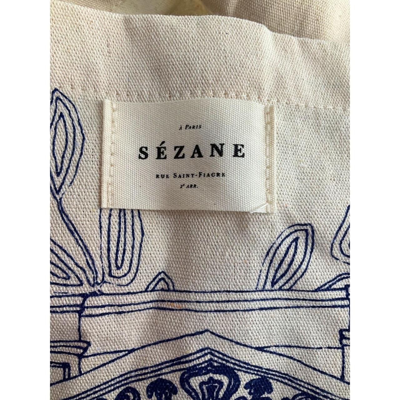 Sézane Beige Illustrated Tote Bag UK One Size This... - Depop
