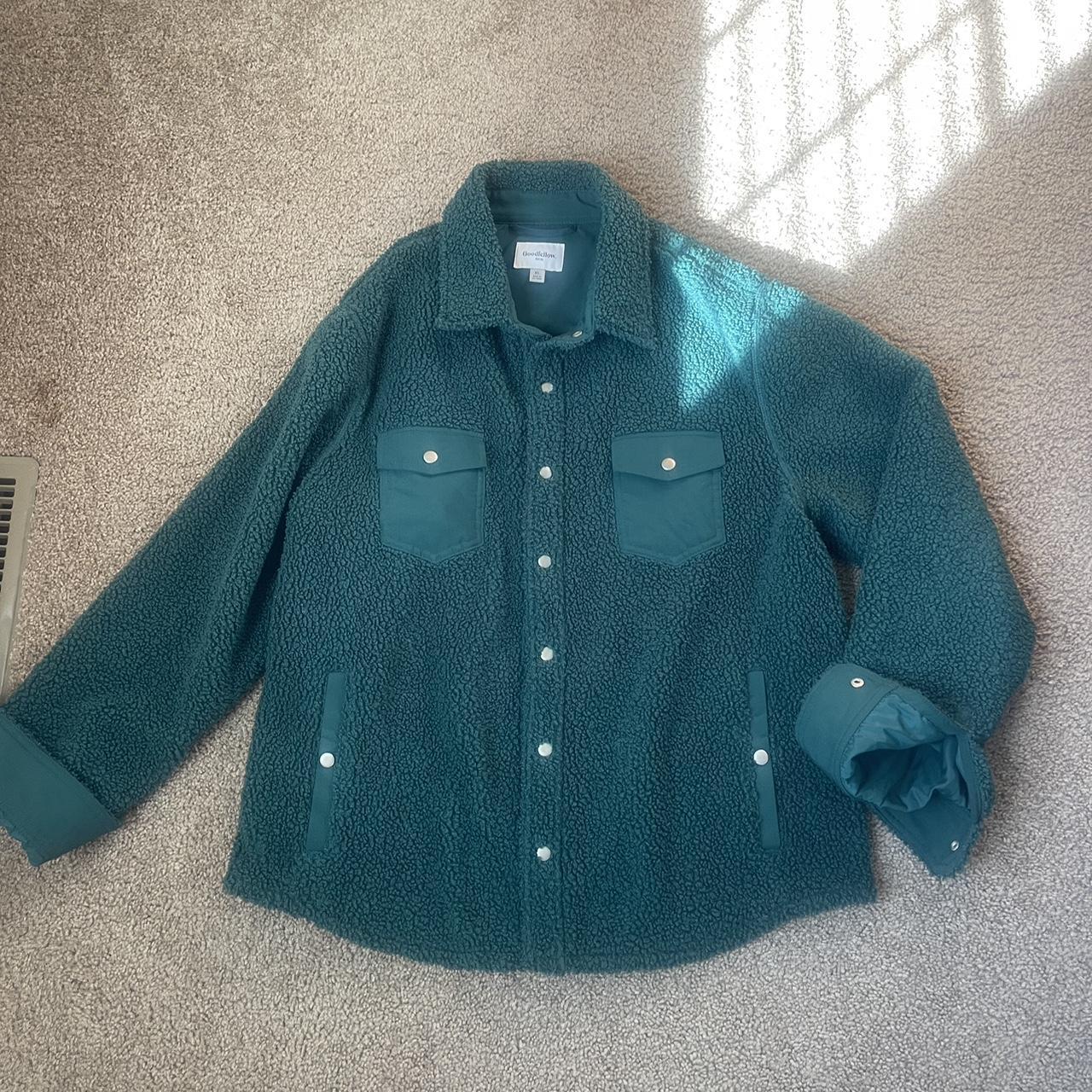 Forest Green Sherpa Fleece Shacket / Jacket. So cute... - Depop