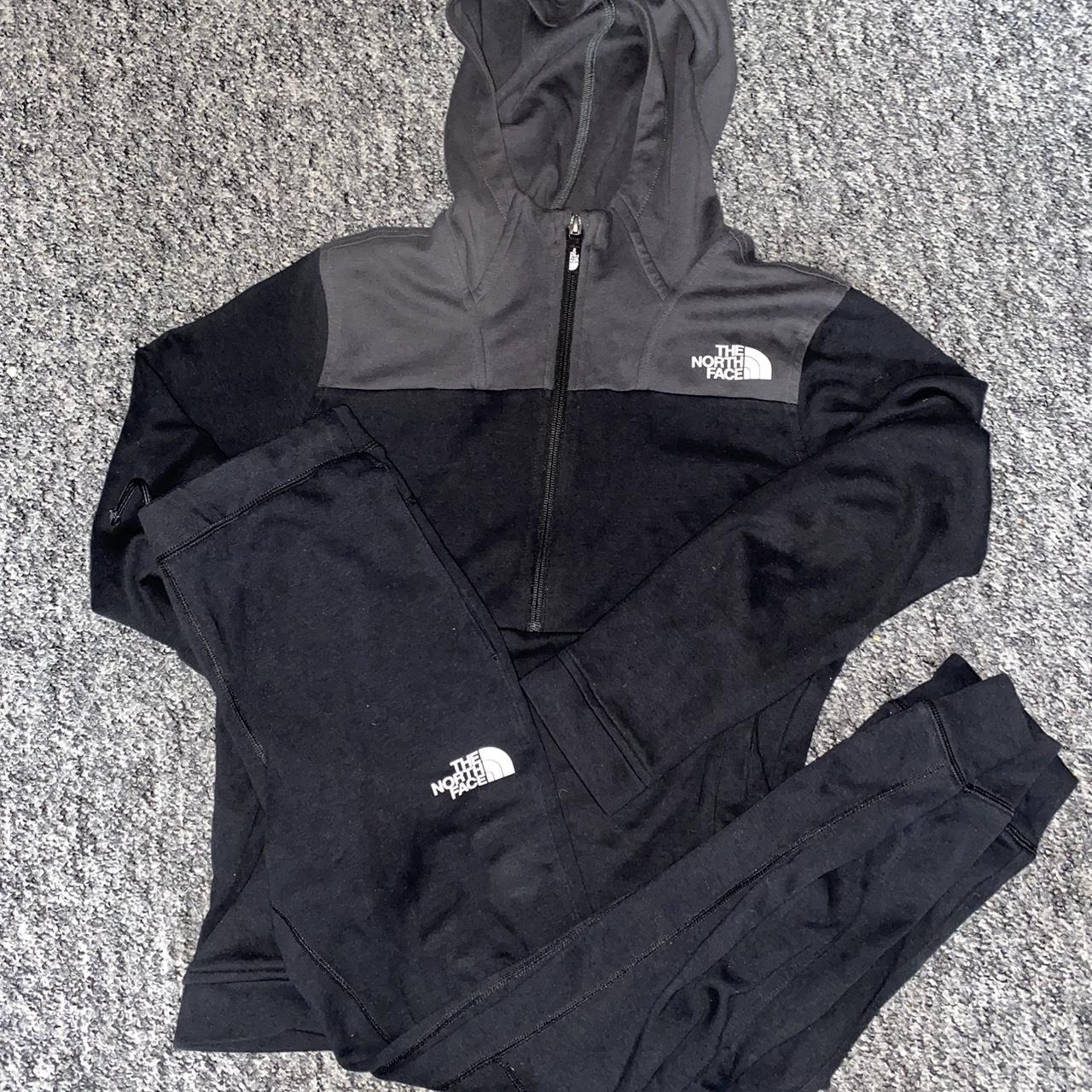 TheNorthFace tracksuit Grey and black Size large... - Depop